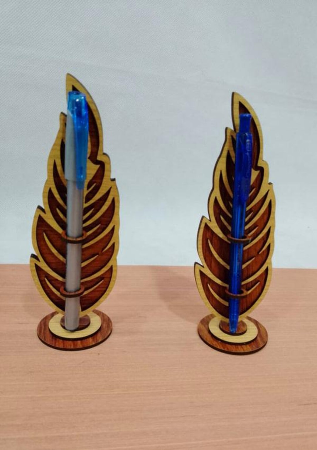 Feather Shape Pencil Stand Pen Holder Laser Cut, Feather Pencil Holder ...