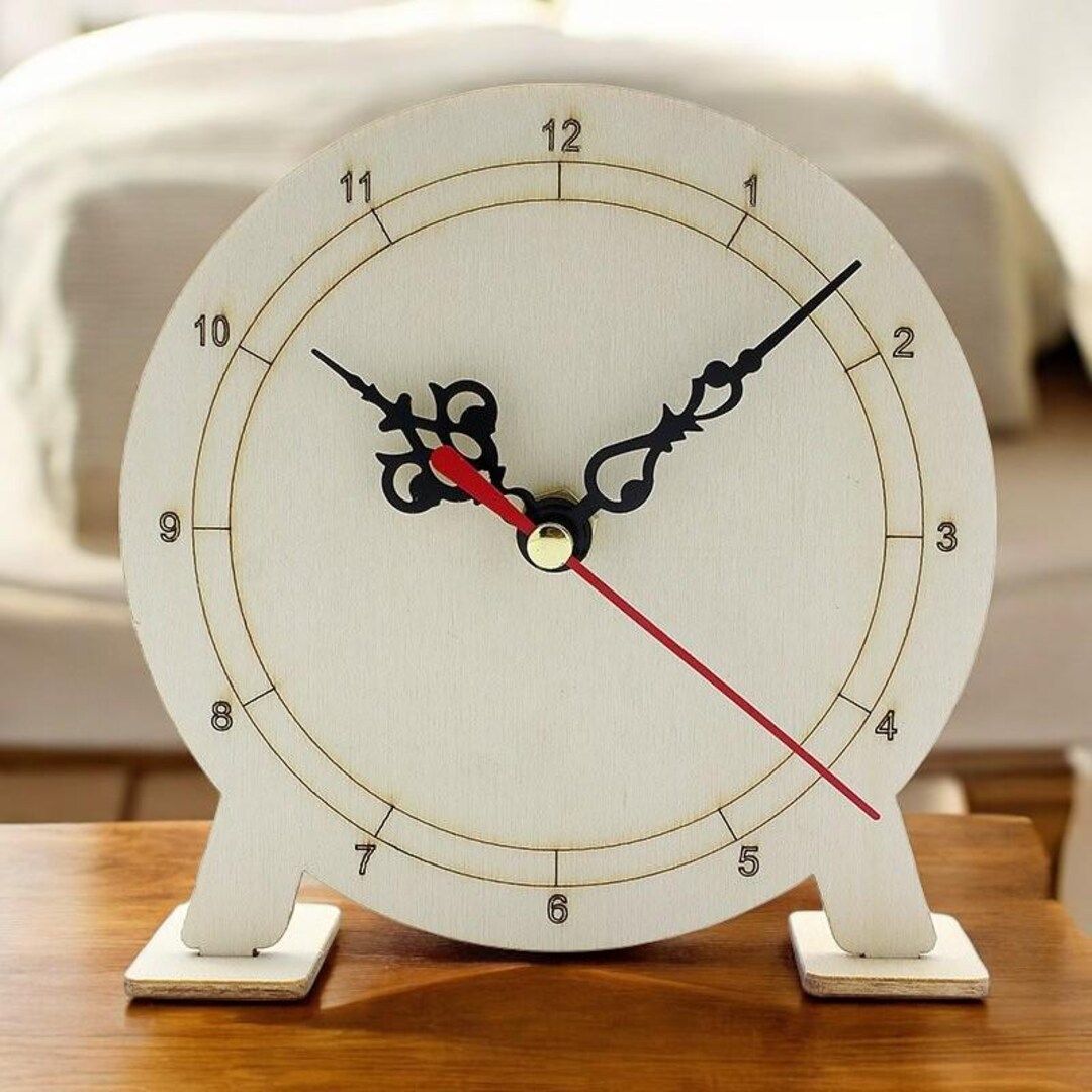 Wooden Clock Laser Cut, Wooden Clock Practical Toy for Kids Baby ...
