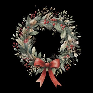 Christmas Wreath Clipart, Transparent Background, PNG, Commercial Use ...