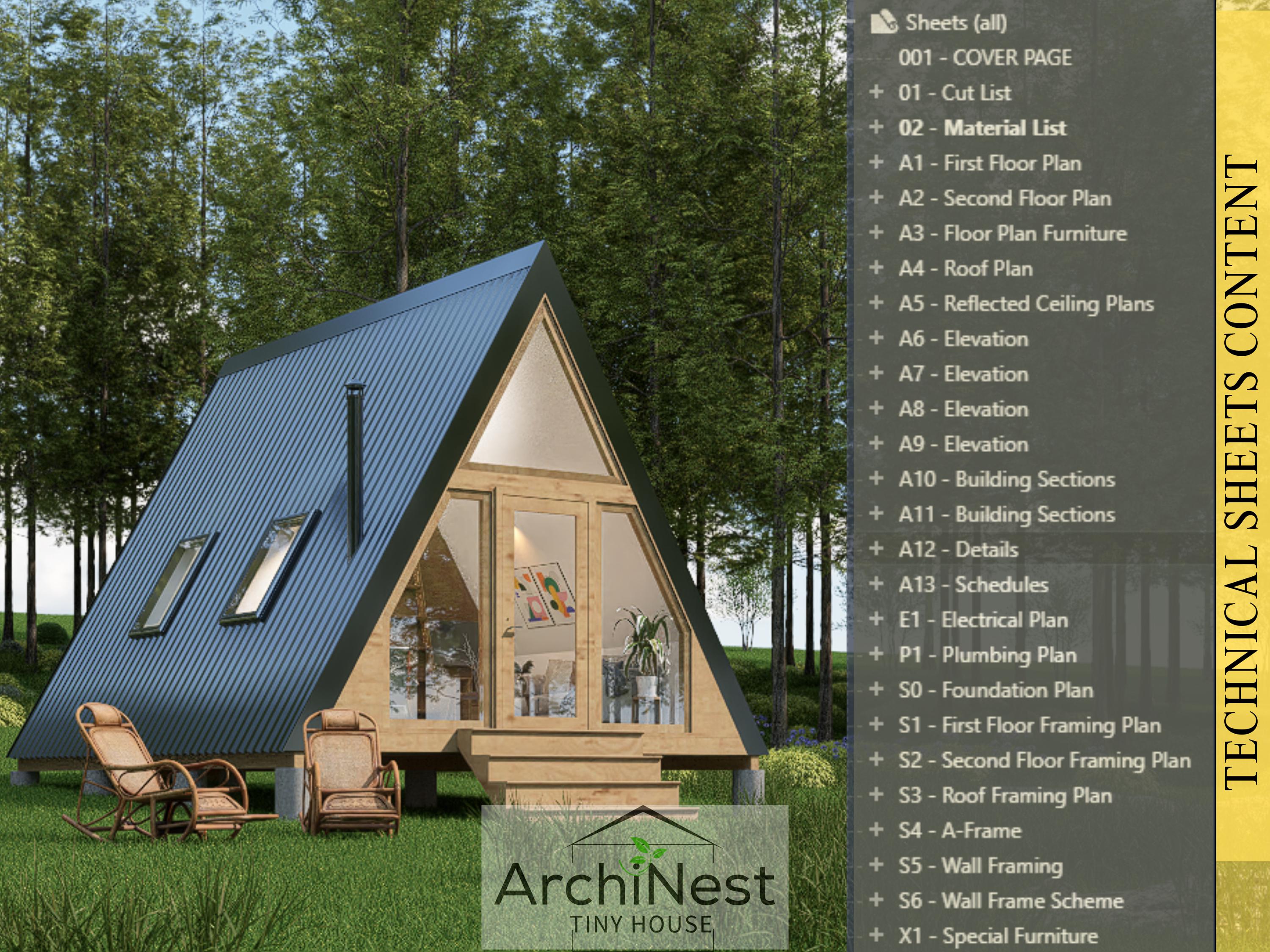 16x20 A-frame Tiny House Plan - 350 Sq Ft Cabin Design - PDF Download ...