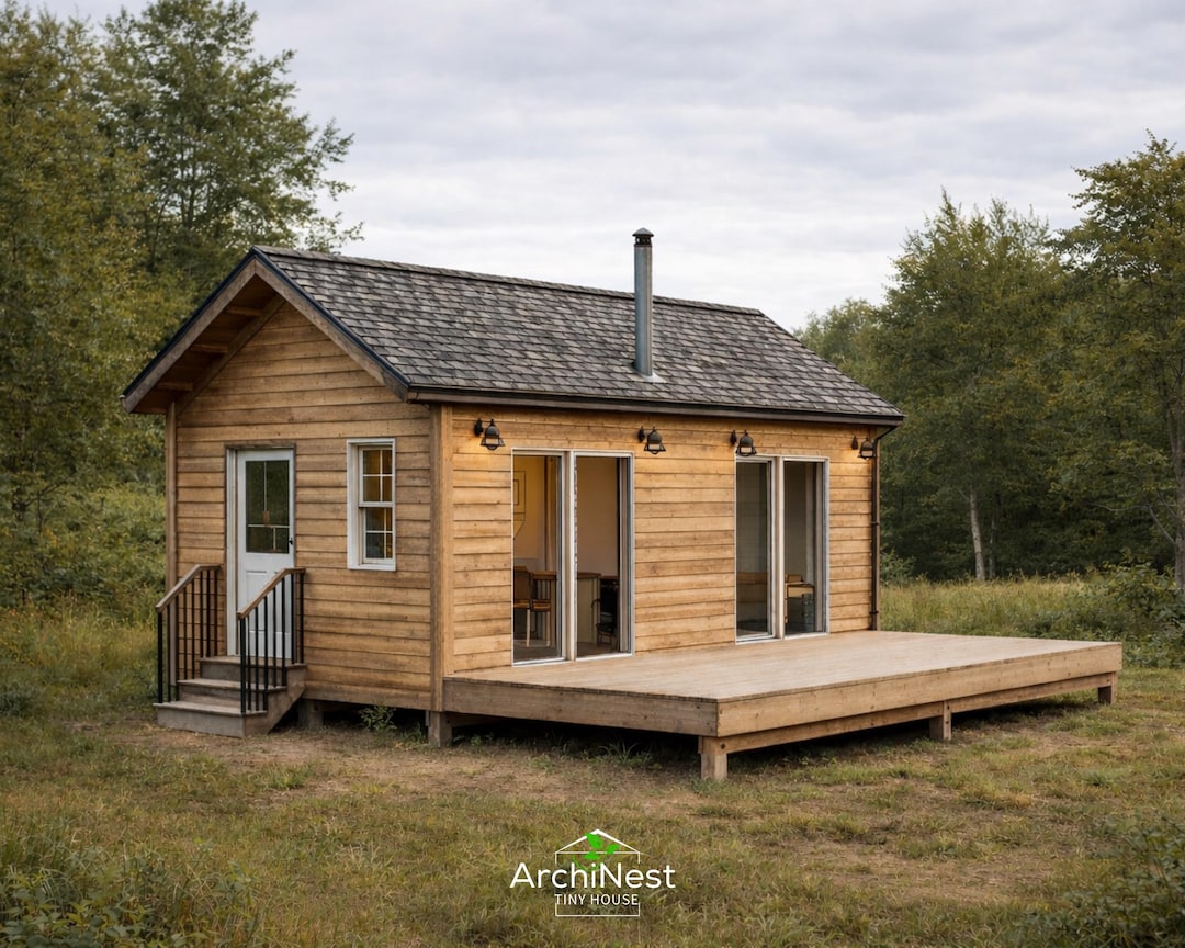 Rustic Tiny Home Plan With Loft: 288 Sq Ft (PDF Download) 12' X 24' - Etsy