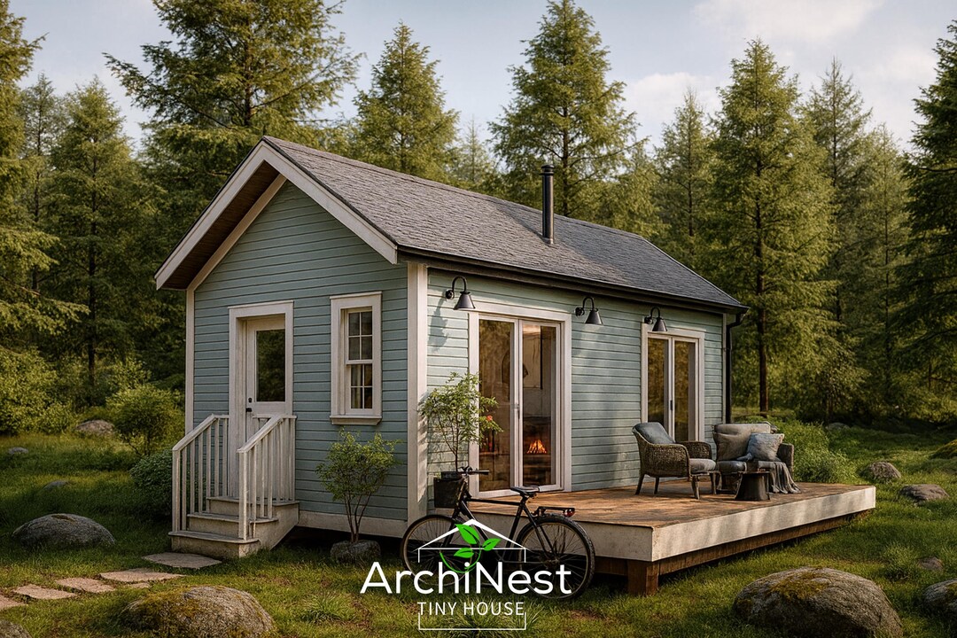 Rustic Tiny Home Plan With Loft: 288 Sq Ft (PDF Download) 12' X 24 ...