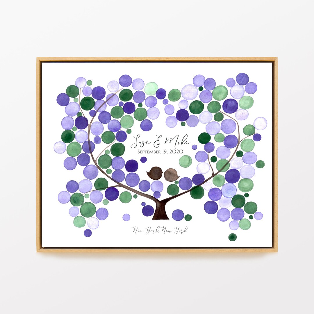 Custom Calligraphy Guest Book Painting Wedding Tree AMERICAN PLUM TREE ...