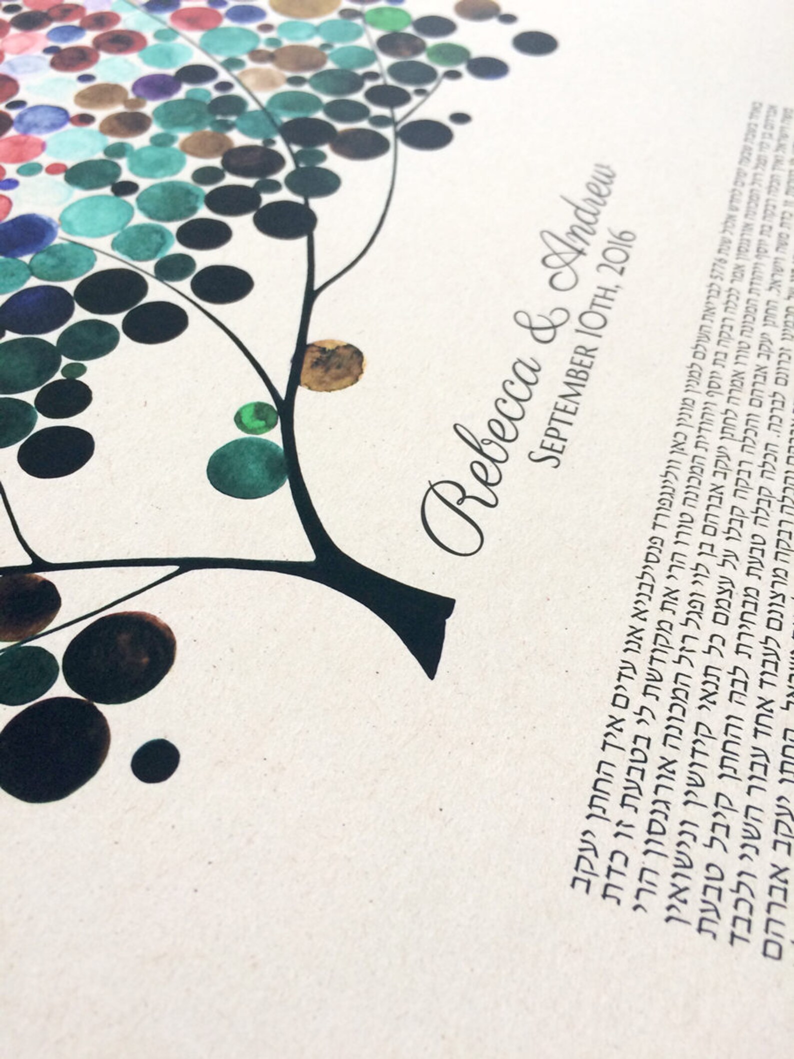 Interfaith Ketubah art print Spring Tree of Life | Etsy