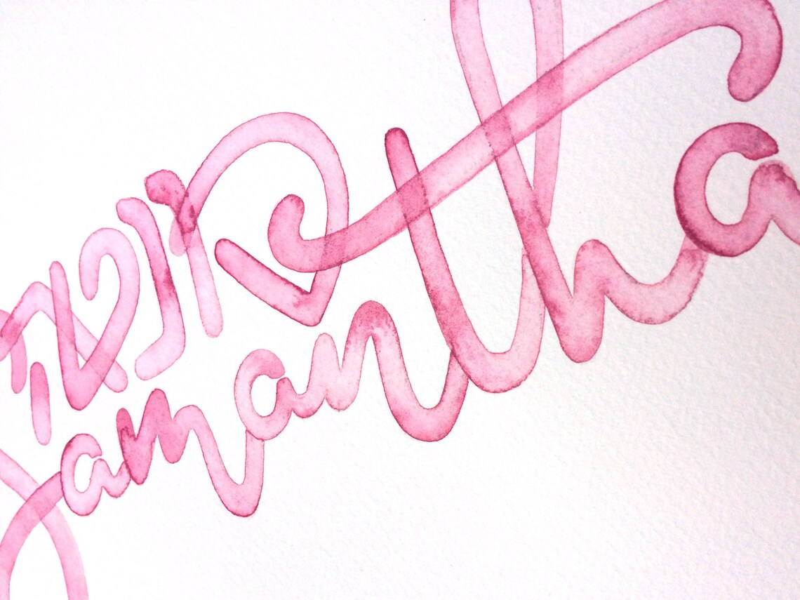 Name Blessing Watercolor Calligraphy Painting >