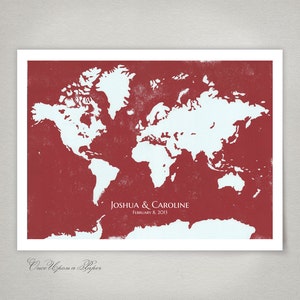 World Map Custom Personalized Guest Book Print WORLD MAP - Etsy