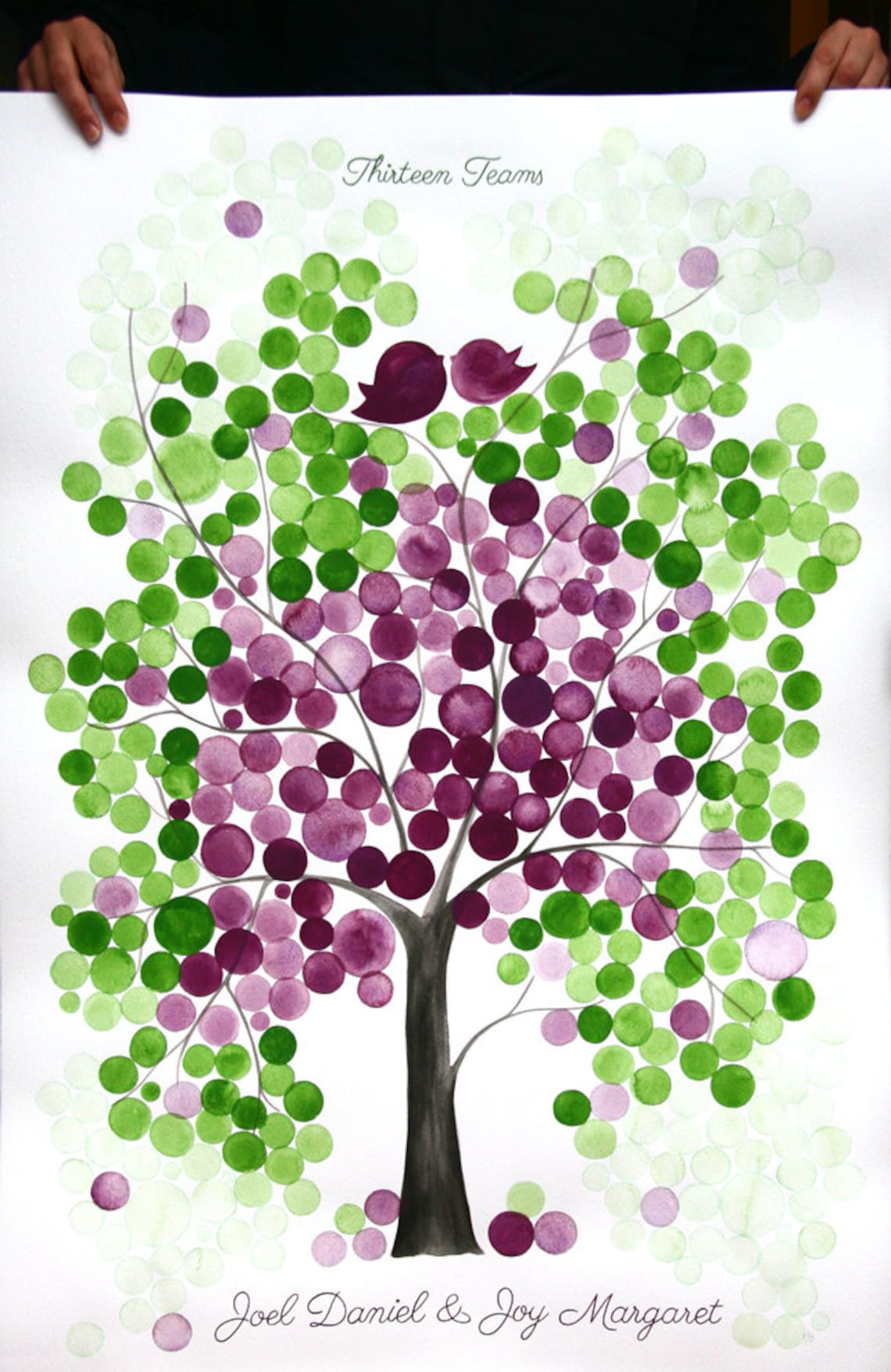 Custom Wedding Guest Book Tree Extra Large Watercolor Painting - Etsy