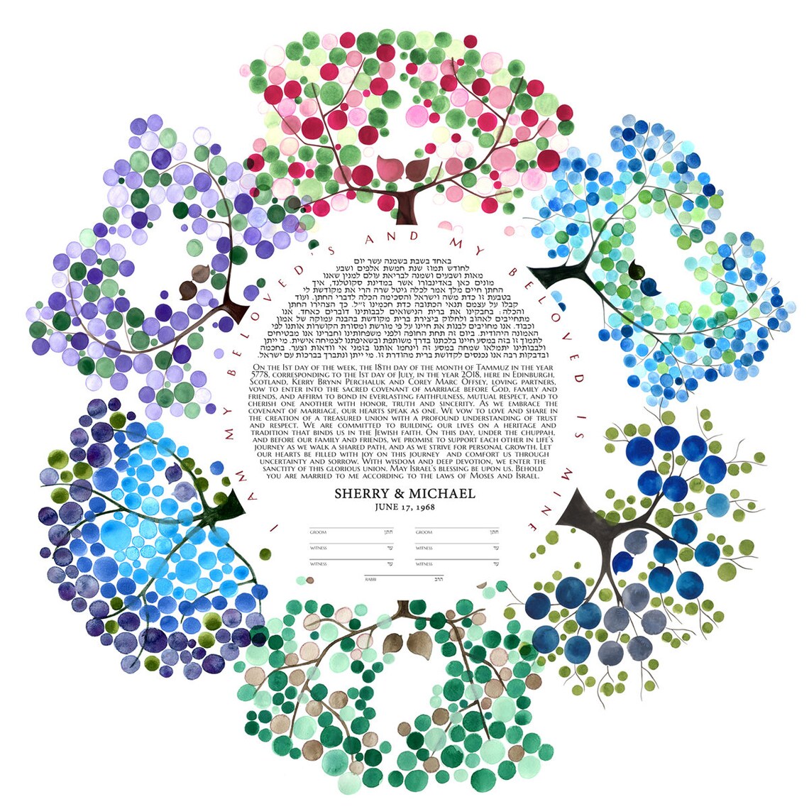 Earth's Nature Ketubah Print - Jewish Weddings - Custom Ketubah, David ...