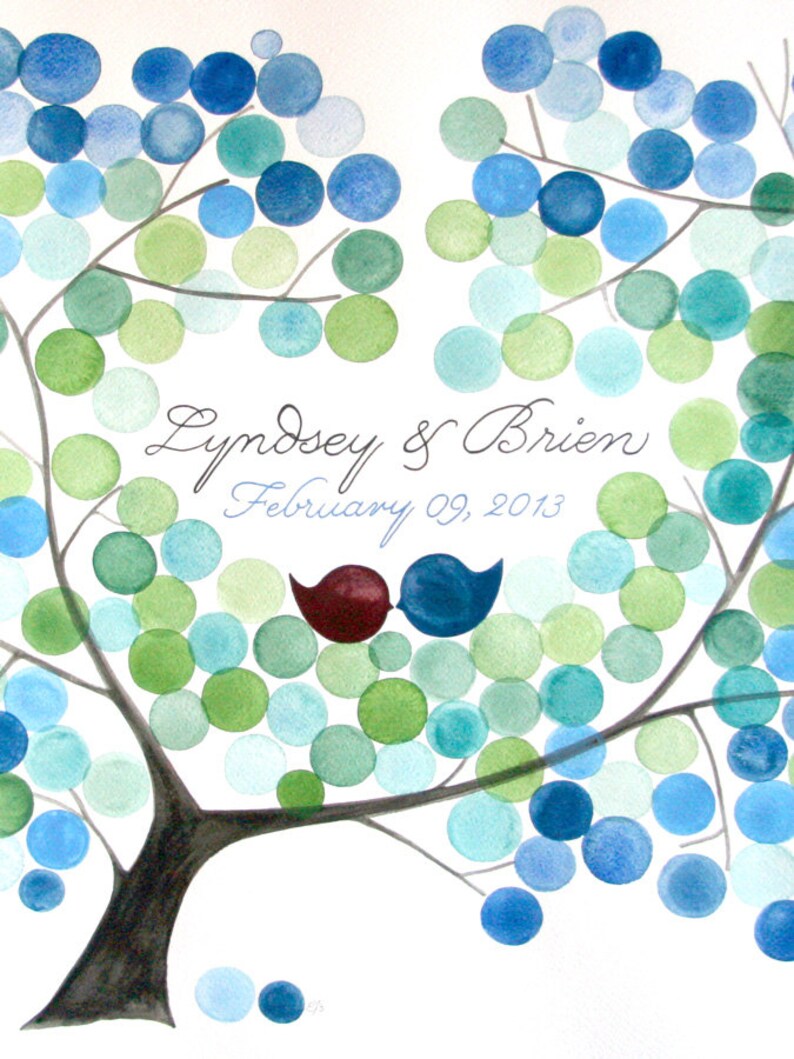 Think Navy Blue With Green or Custom Watercolor Accent | Etsy