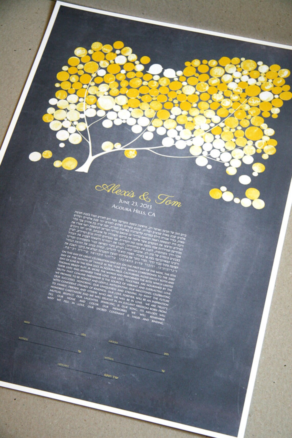 Modern Interfaith Ketubah print Blossom Tree of Life | Etsy