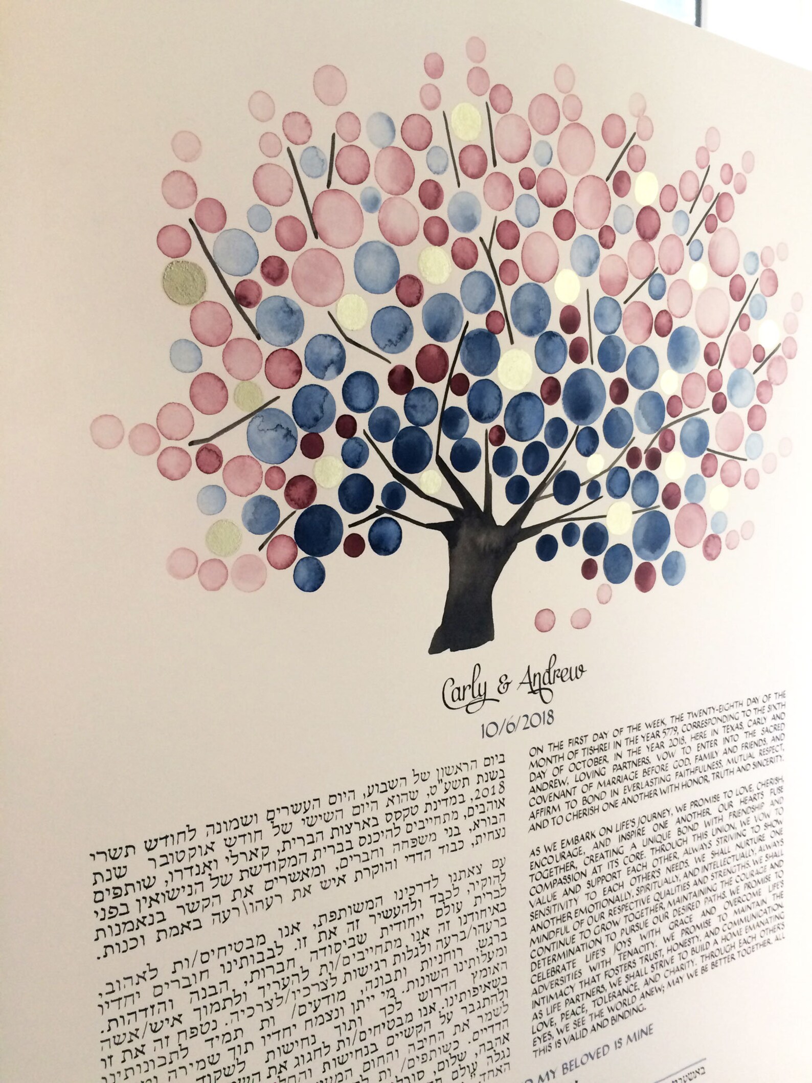 Gold Ketubah Painting Jewish Wedding Marriage Certificate - Etsy