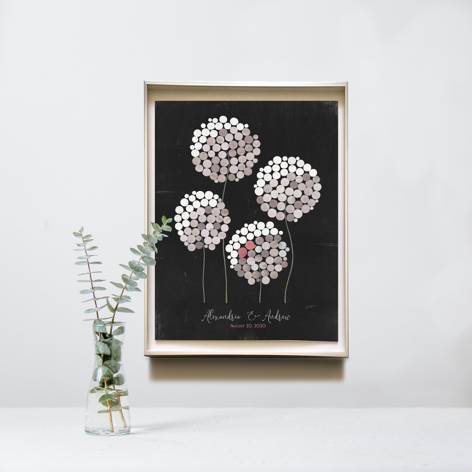 Dandelion Wedding Guest Book Print Wall Art Home Decor - Etsy