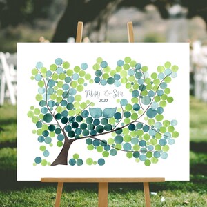 Watercolor Guest Book Tree Alternative Print - Bridal Shower Guestbook ...