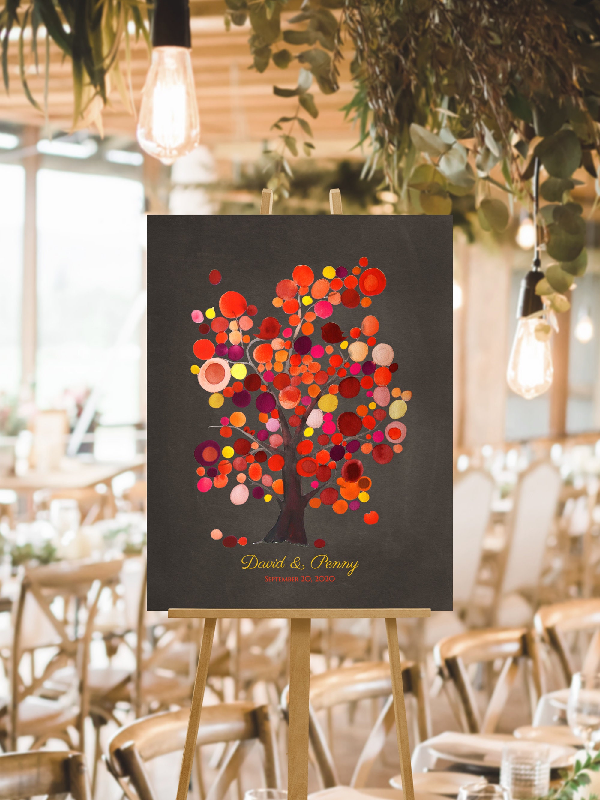 Rustic Wedding Guest Book Tree SCARLET OAK TREE Wedding | Etsy