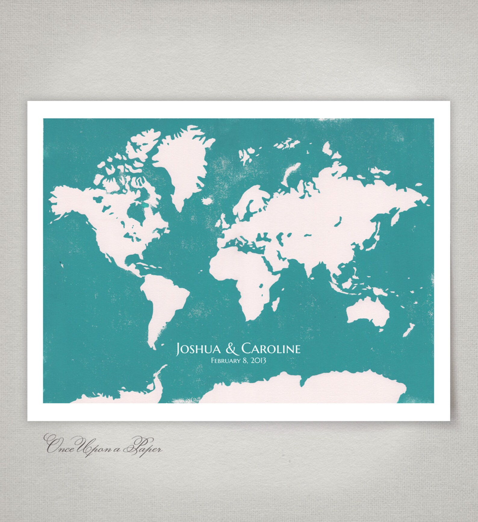 WORLD MAP Alternative Guest Book Wedding Print Modern | Etsy