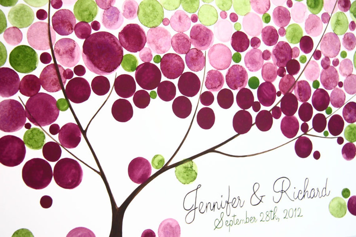 Guest Book Tree Keepsake Wedding Tree Painting Custom - Etsy