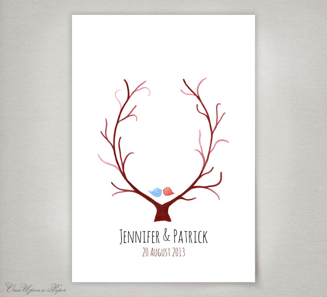 Fingerprint Wedding Tree Custom Wedding Guest Book Alternative ...