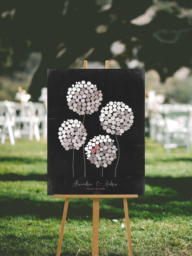 Dandelion Wedding Guest Book Print Wall Art Home Decor | Etsy