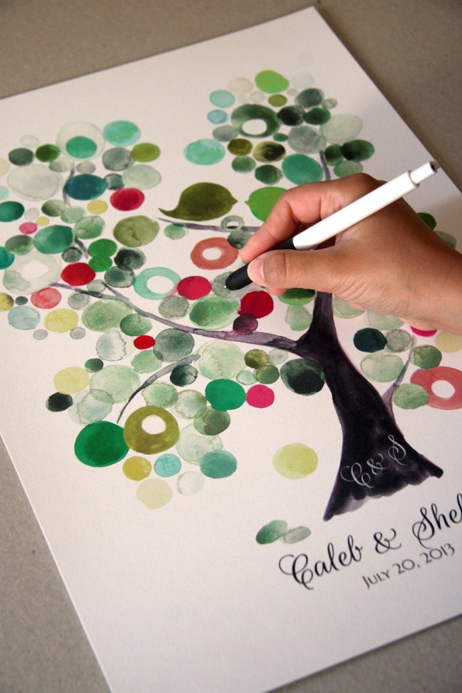 Romantic Forest Wedding Guest Book Home Decor Soft - Etsy