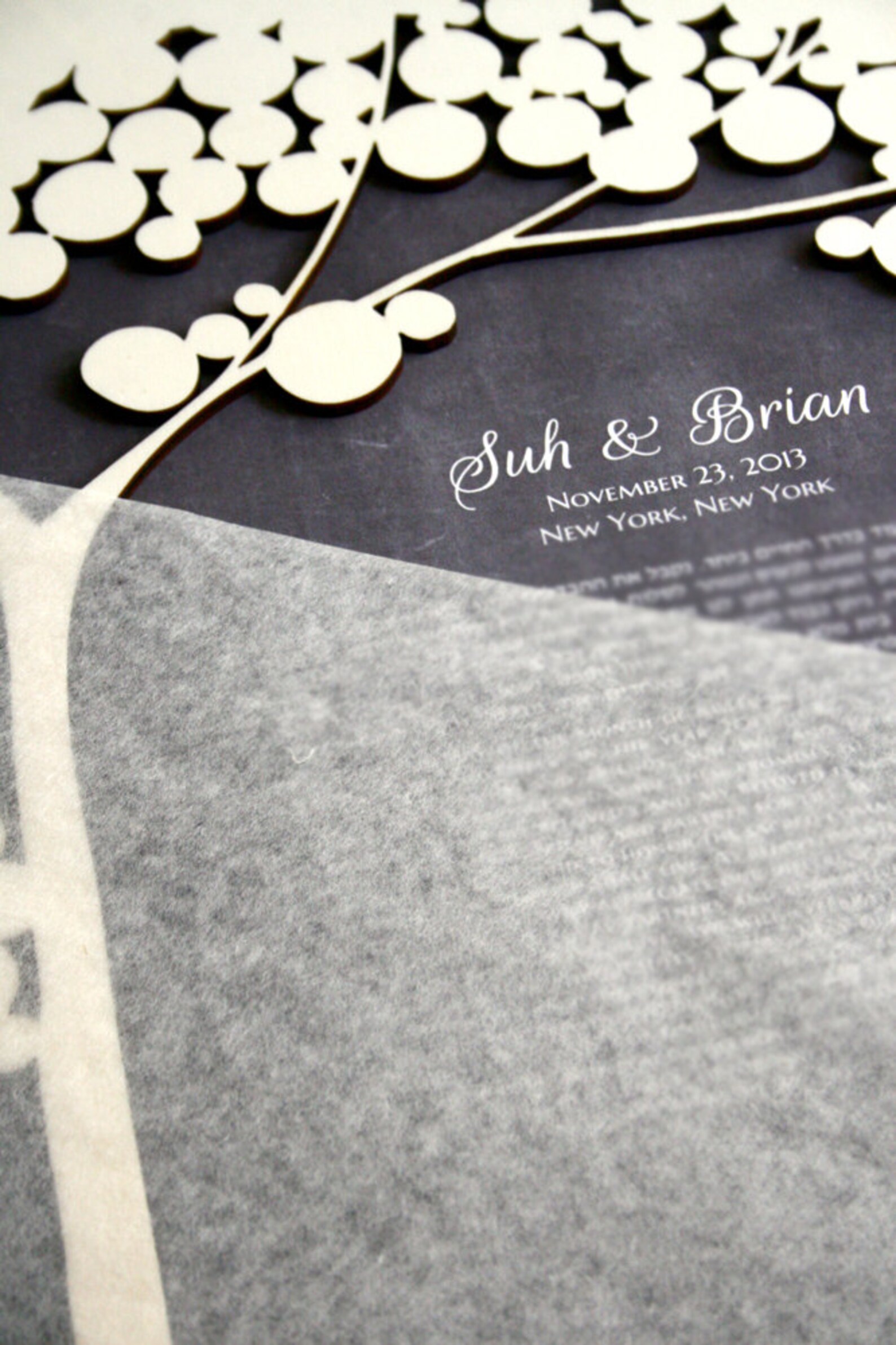 Woodcut Papercut Ketubah Tree Modern Ketubah art print with | Etsy