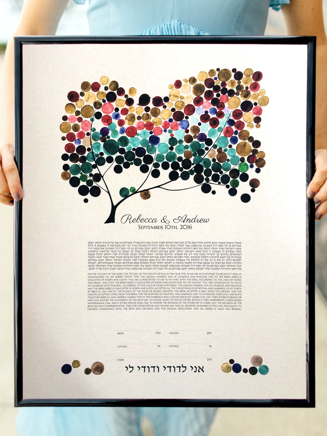 Interfaith Ketubah Art Print - Spring, Tree of Life, Onceuponapaper ...