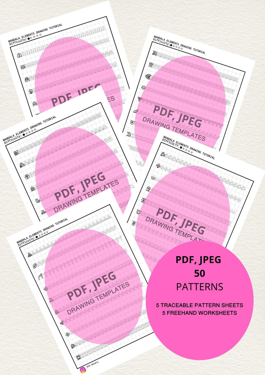 1x1 Cell Patterns Training Sheets for Beginnersmandala Patterns ...