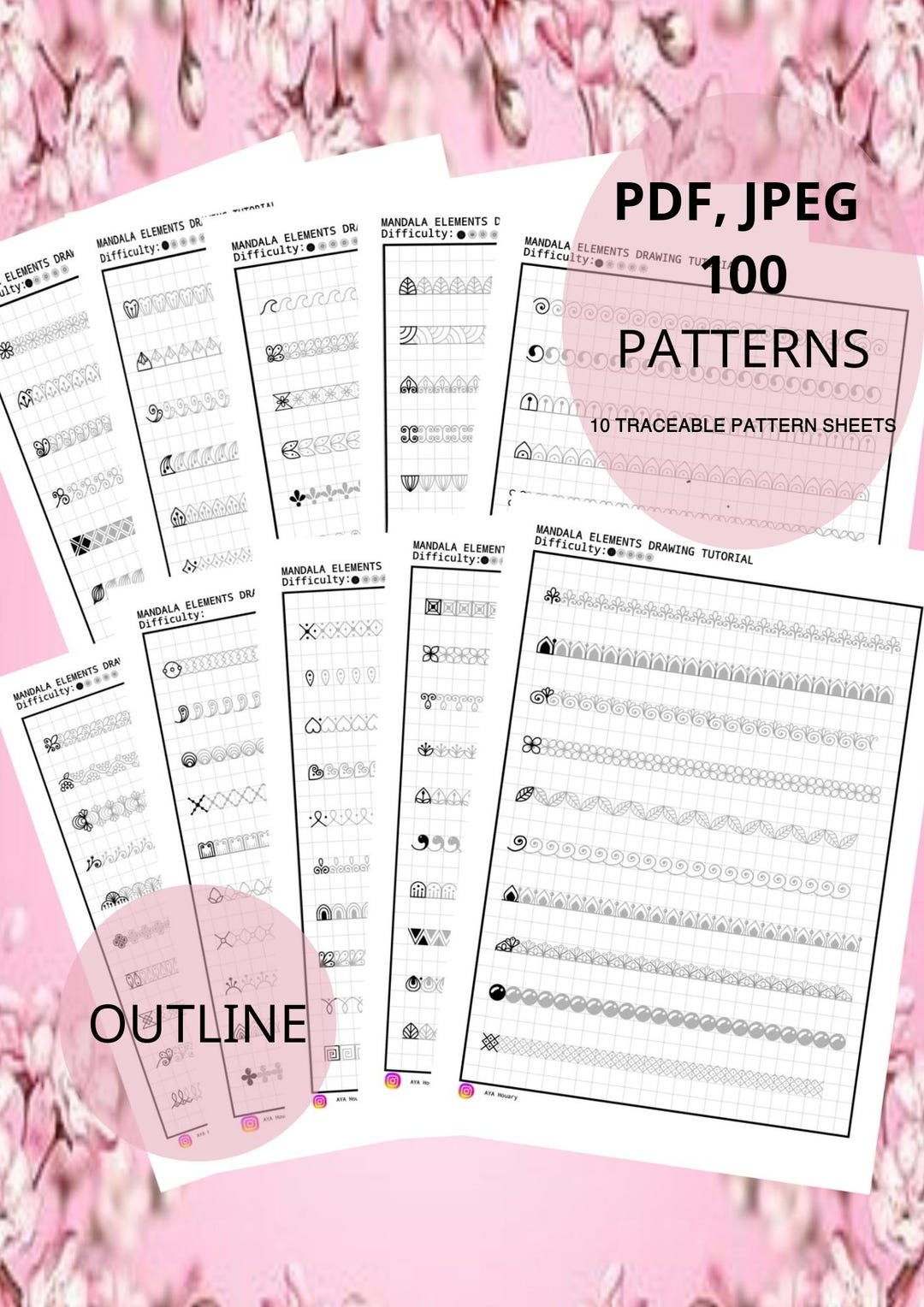 1x1 Cell Patterns Training Sheets for Beginnersmandala Patterns ...