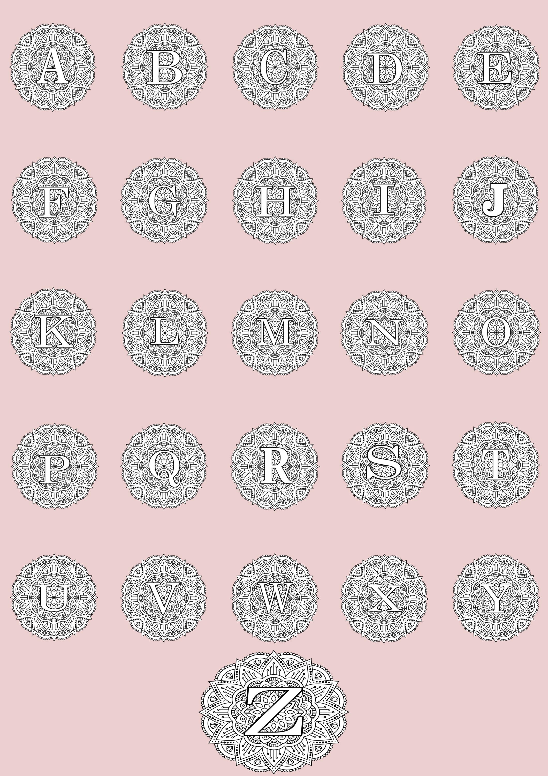 Mandala Alphabet Coloring Pages – Intricate Printable Designs for ...