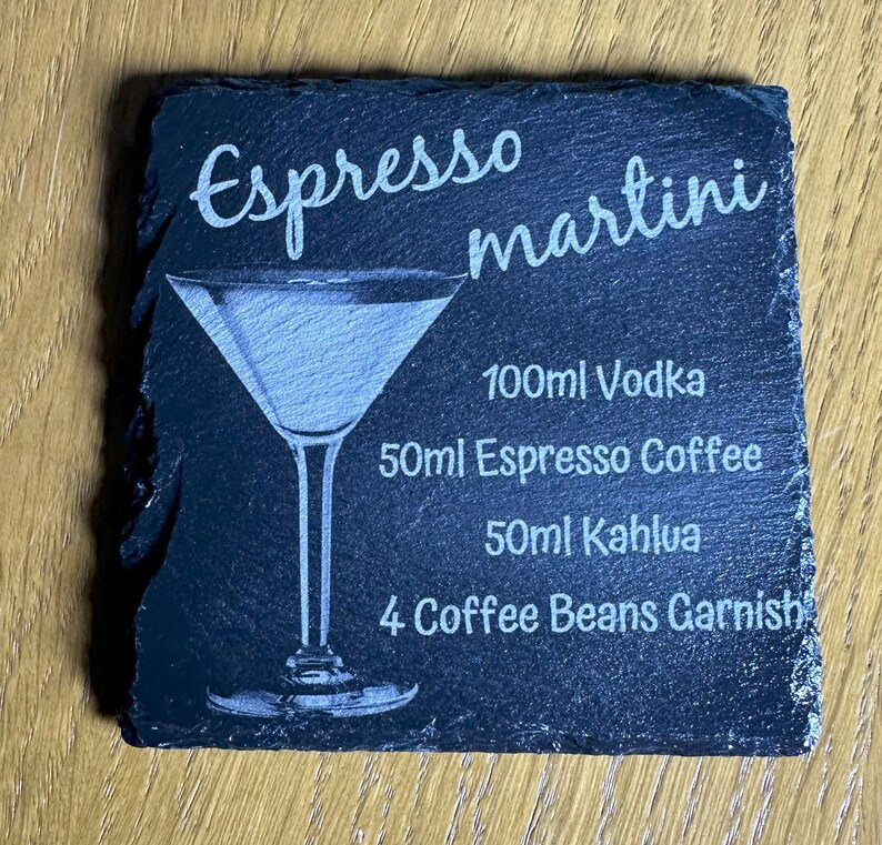 Cocktail Recipe Drinks Coaster 10cm With Non Slip Pads. Ideal for House ...