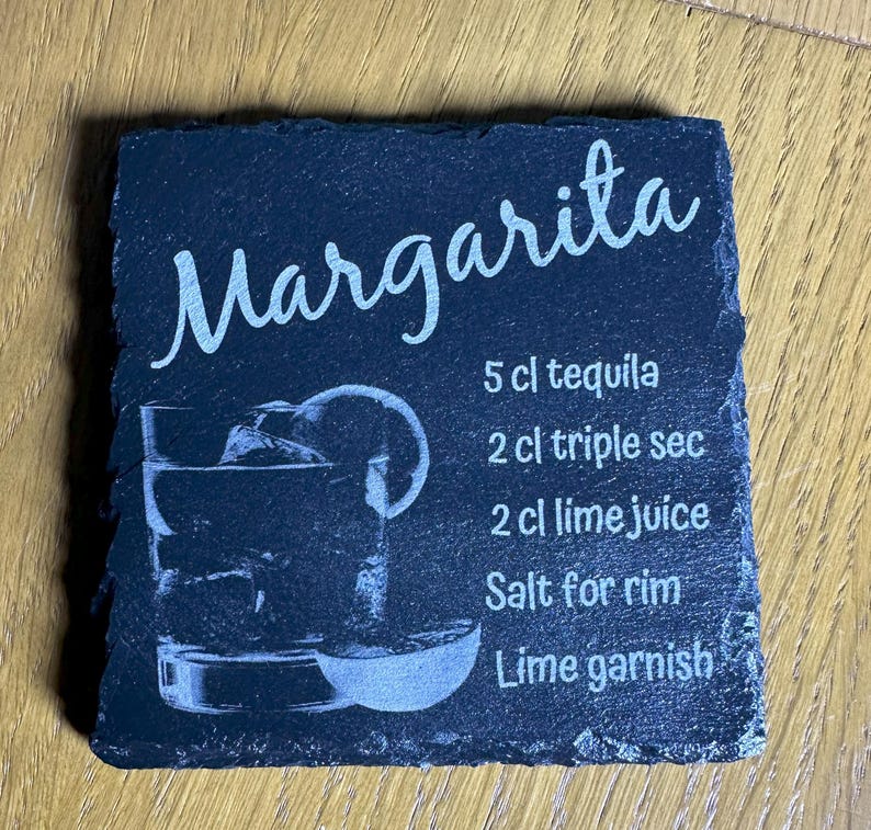 Cocktail Recipe Drinks Coaster 10cm With Non Slip Pads. Ideal for House ...