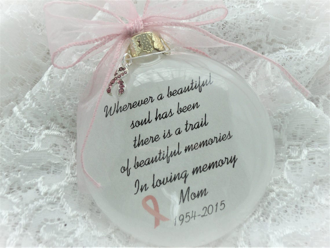 In Memory Breast Cancer Ornament wherever a Beautiful Soul | Etsy