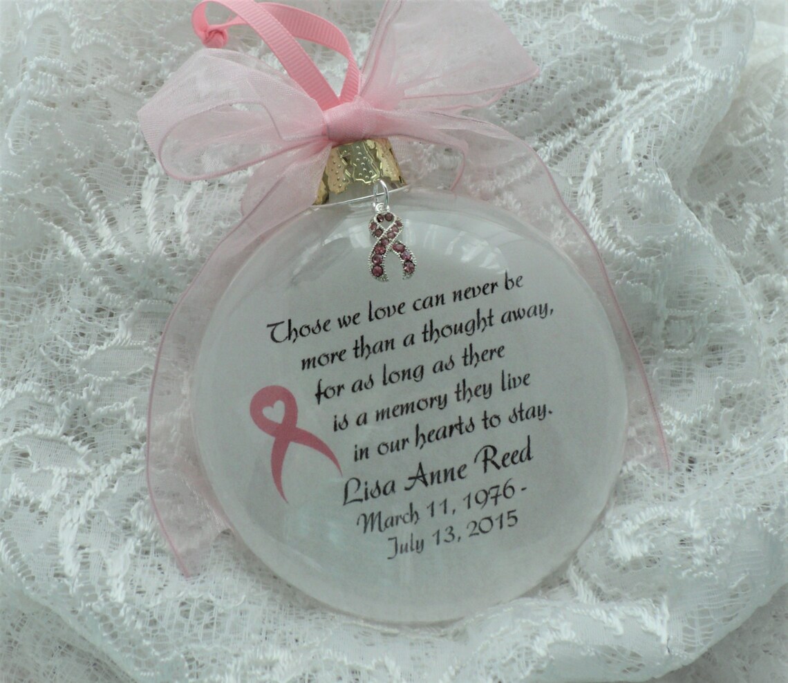 Breast Cancer Ornament Memorial in Memory Those We Love Can - Etsy
