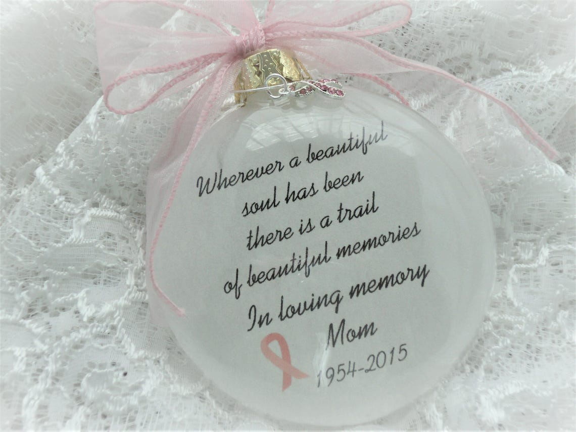 In Memory Breast Cancer Ornament wherever a Beautiful Soul | Etsy