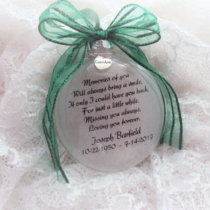 Memorial Christmas Ornament, Memories of You With a Charm - Etsy