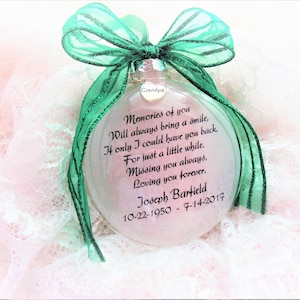 Memorial Christmas Ornament, Memories of You With a Charm - Etsy
