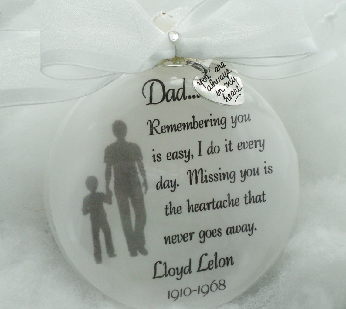 Dad Memorial Gift Memory Ornament for Father Remembering You - Etsy