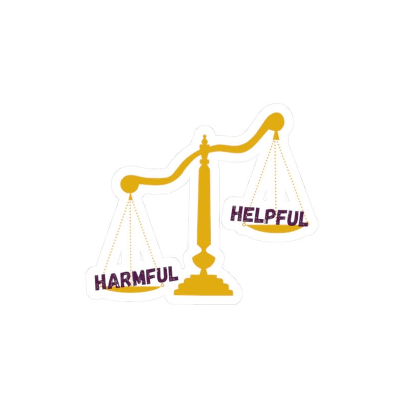 Mental Health Sticker - Helpful Vs. Harmful Motivational Decals for ...