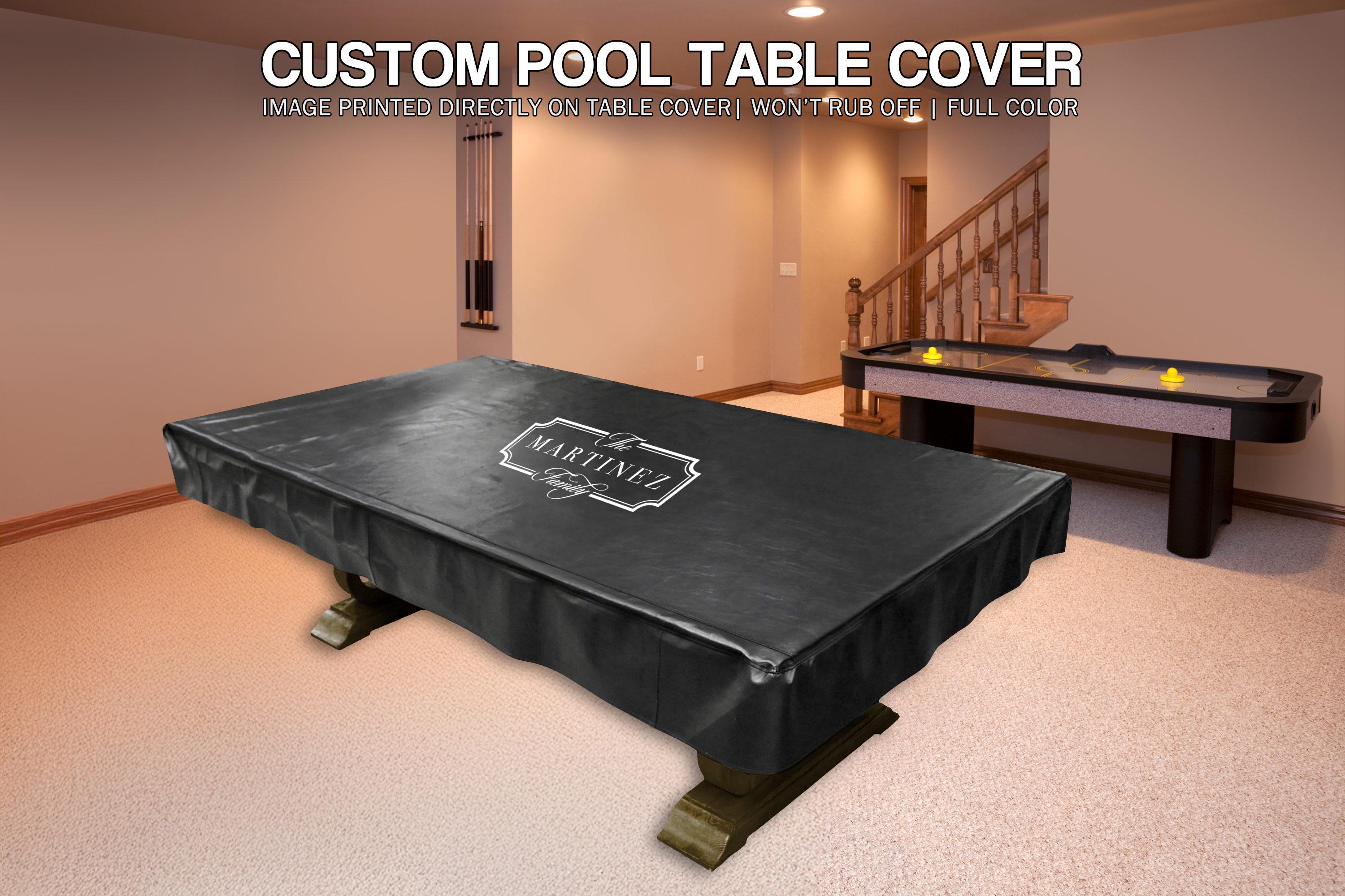 Family Name Custom Pool Table Cover - Great Birthday or Christmas Gift ...