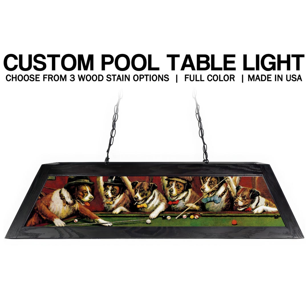 Dogs Playing Pool 42" Pool Table Light - Unique Game Room Idea - MADE ...