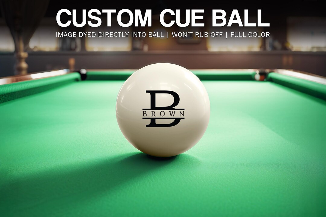 Custom Last Name Monogram Cue Ball - Unique Birthday or Christmas Gift ...
