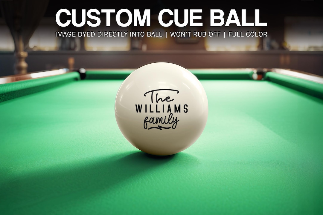 Custom Family Name Monogram Cue Ball – Personalized Pool and Billiard ...