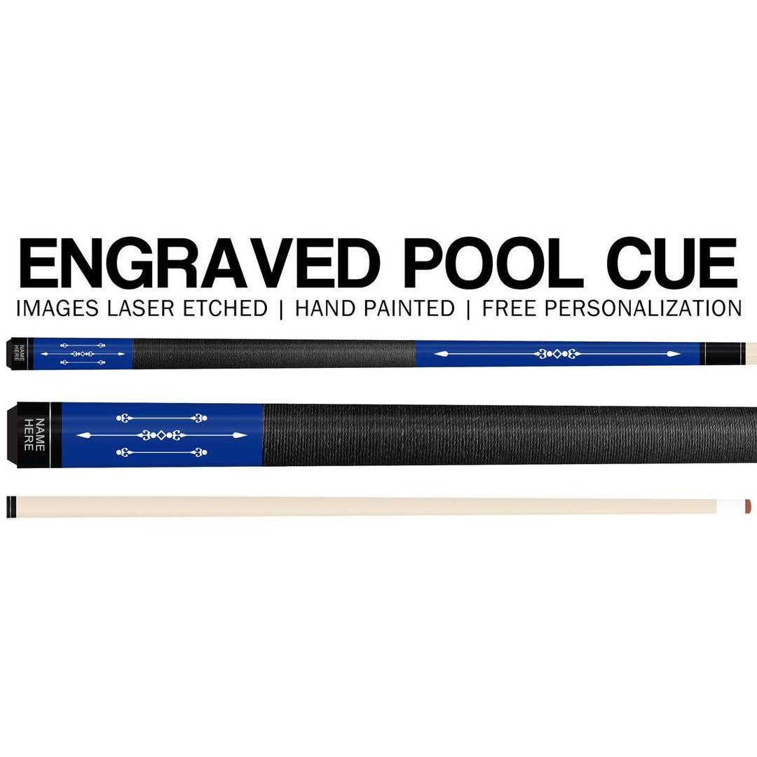 Forged Etched Series ET01 Custom Engraved Blue Pool Cue – White - Etsy