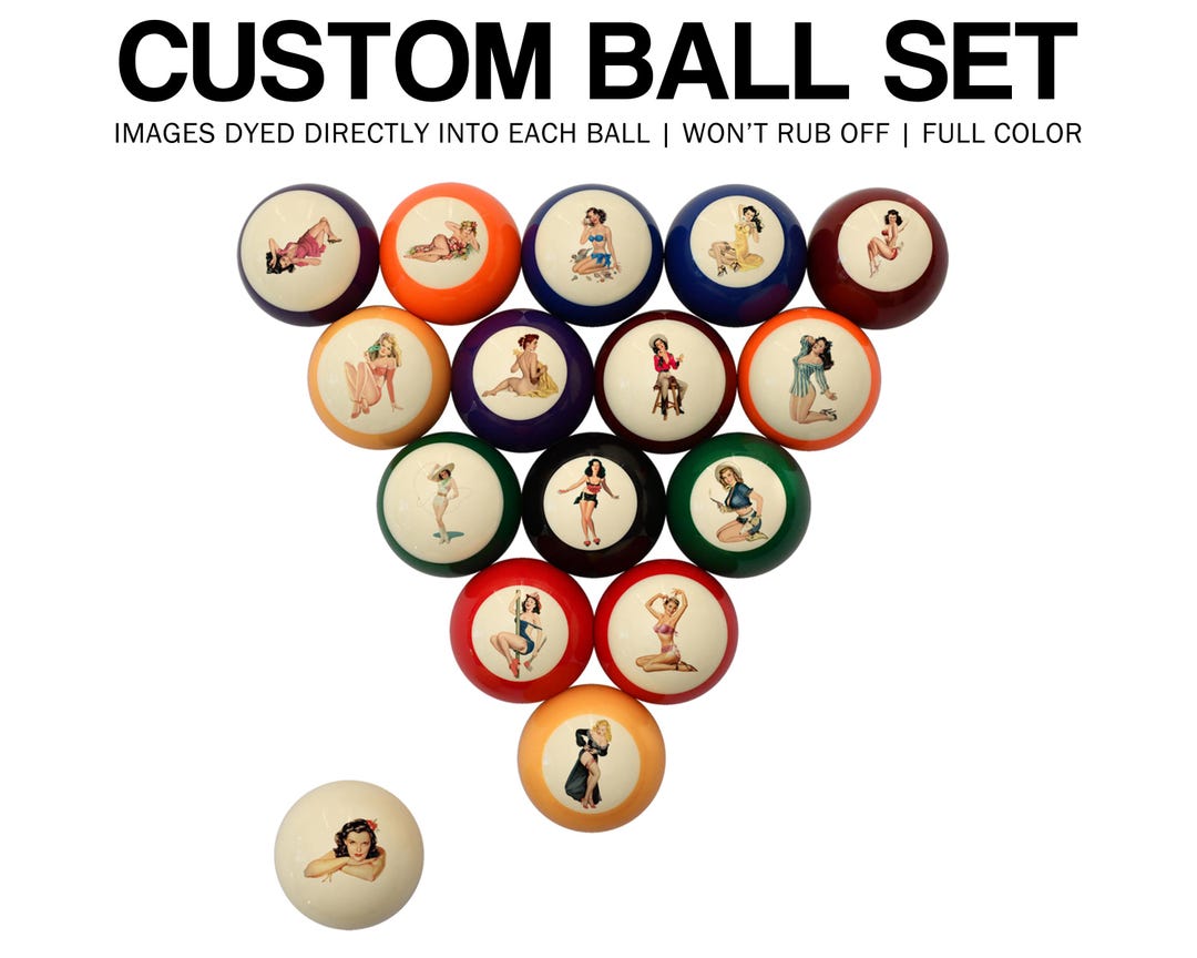 Classic Pin up Girls Pool Ball Set - Unique for Birthday or Christmas ...