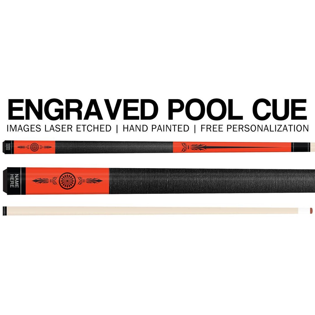 Forged Etched Series ET10 Custom Engraved Orange Pool Cue – Black - Etsy