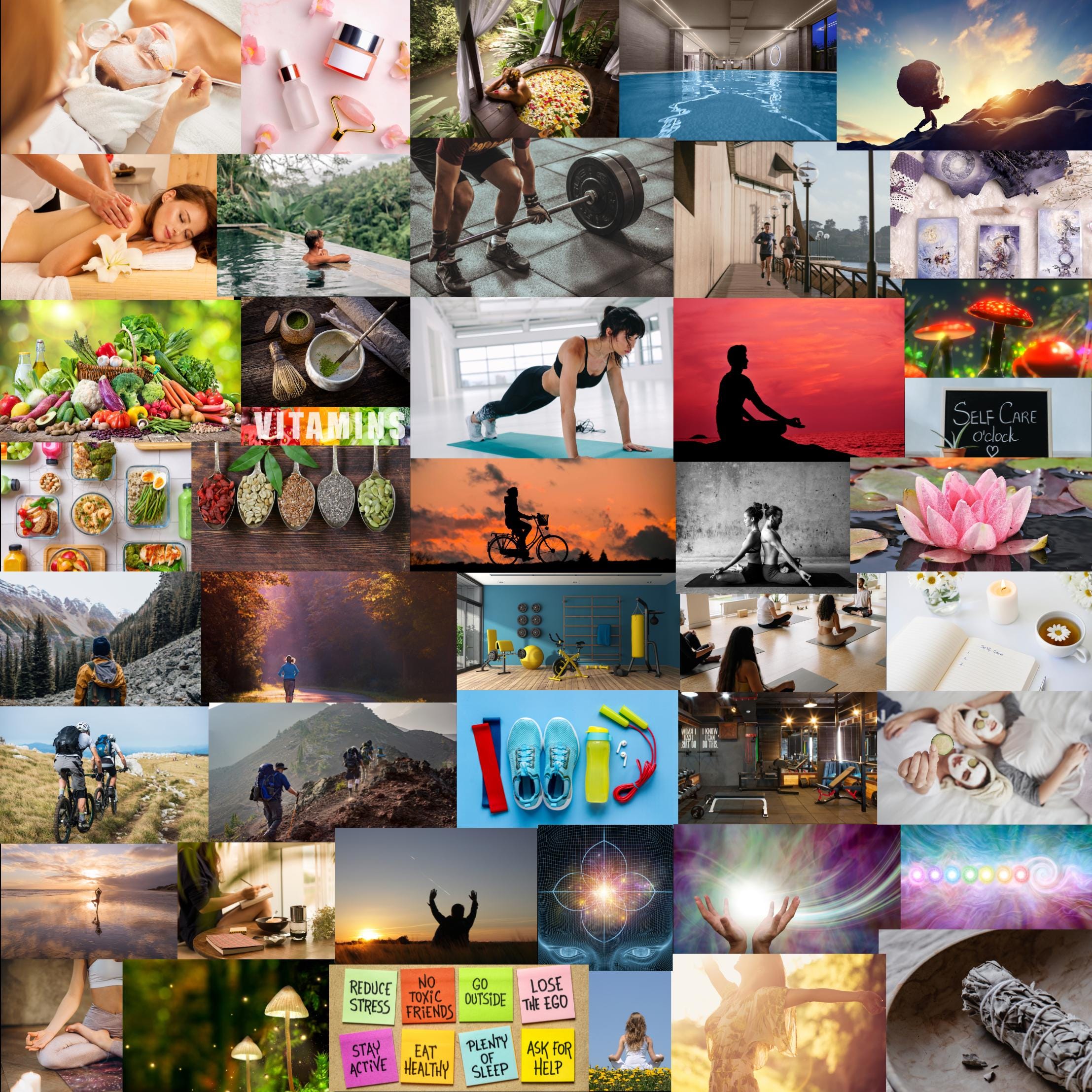 Self - Love Vision Board Printables Kit Vision Board 2025 Stickers PDF ...