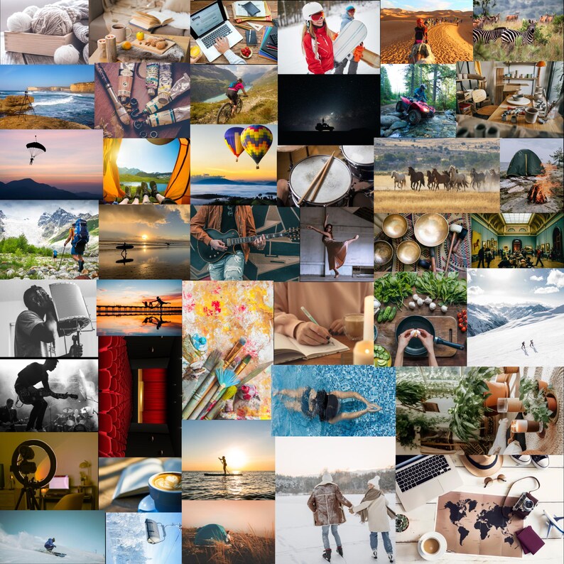Hobbies. Vision Board Kit 2026: Printable Affirmations & Pictures (PDF ...