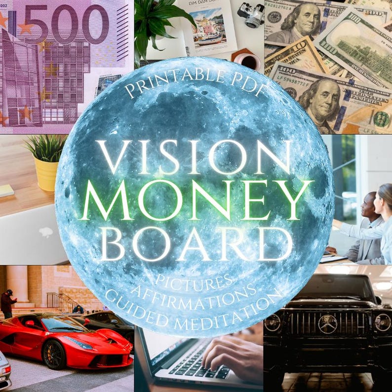 Money Vision Board Printables Kit Vision Board 2025 Stickers PDF ...