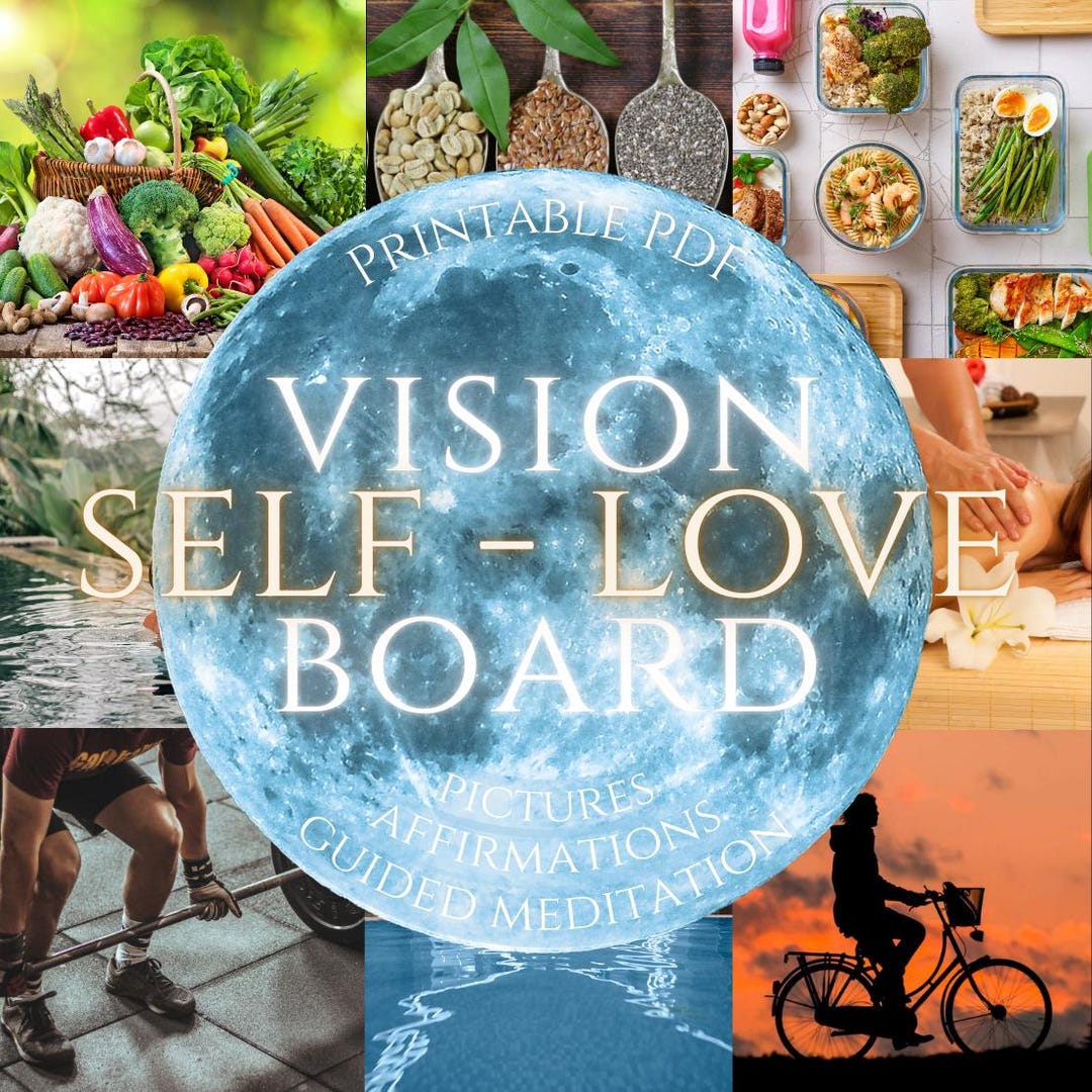Self - Love Vision Board Printables Kit Vision Board 2025 Stickers PDF ...