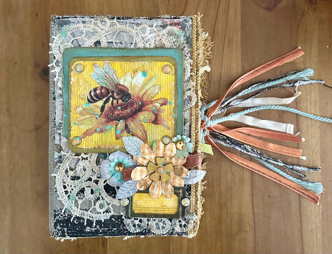 Vintage Handmade Eclectic Junk Journal Planner Diary Folio Memory Book ...