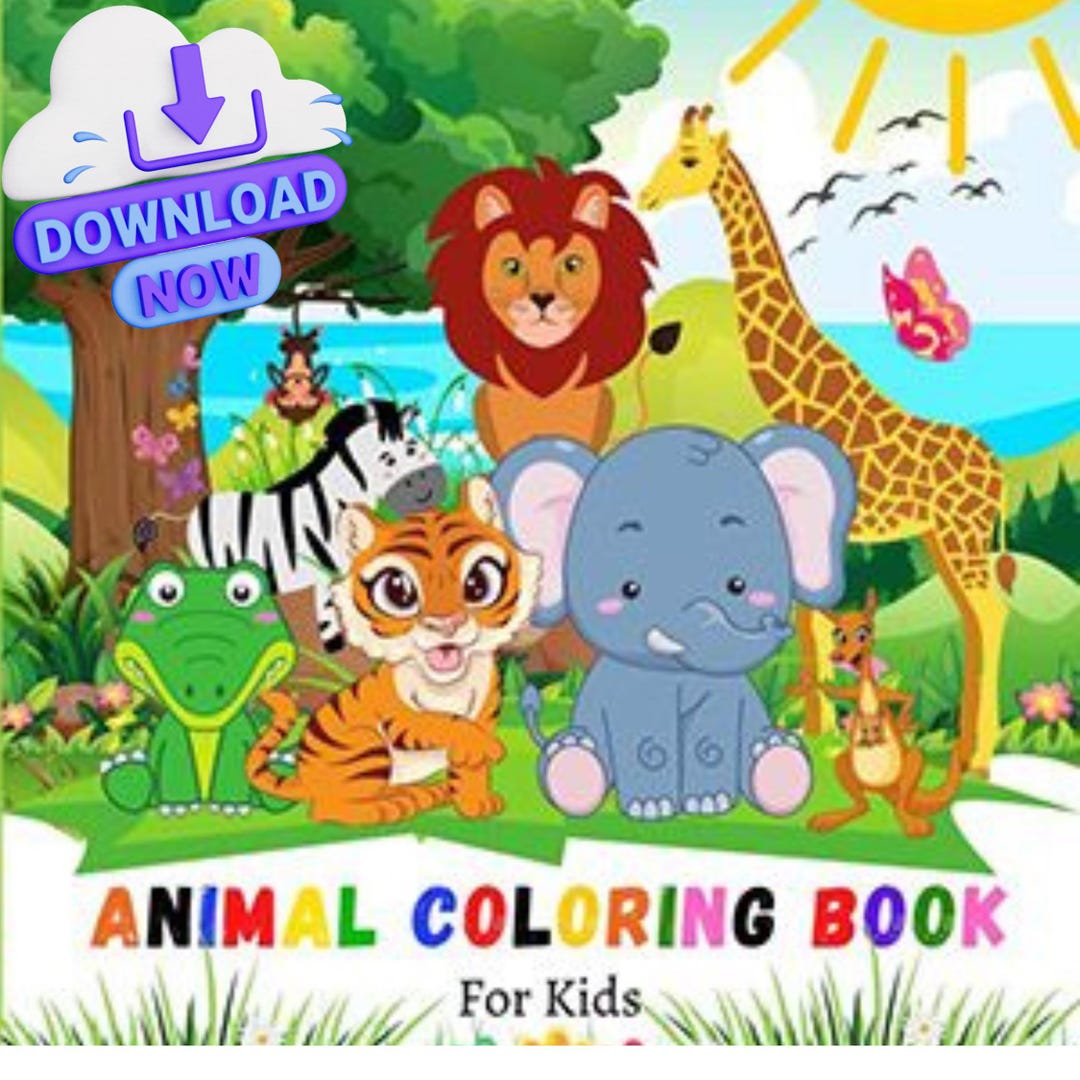Cute Animal Coloring Pages for Kids – Digital Download PDF | Fun ...